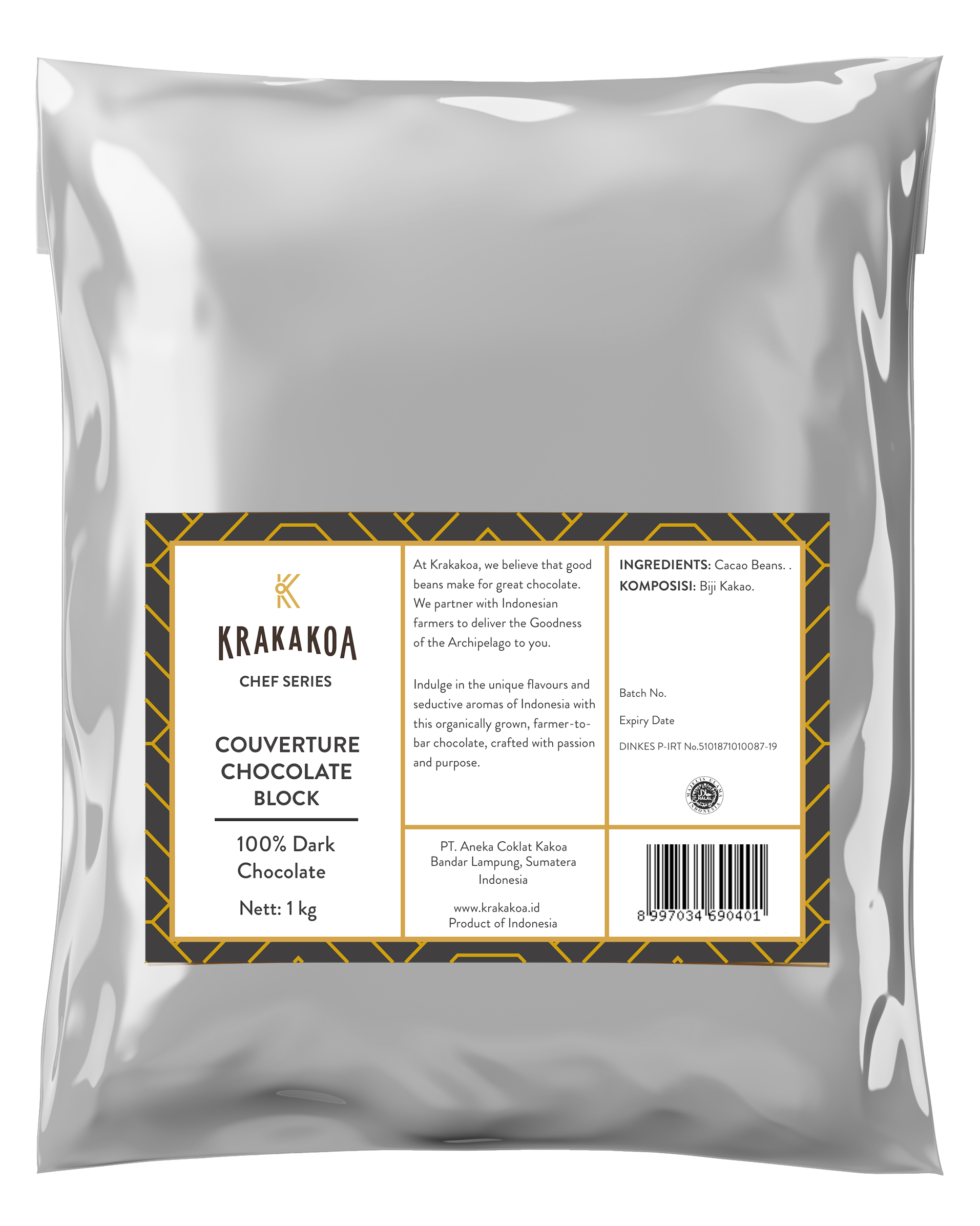 100% Dark Chocolate Couverture 1kg – Krakakoa